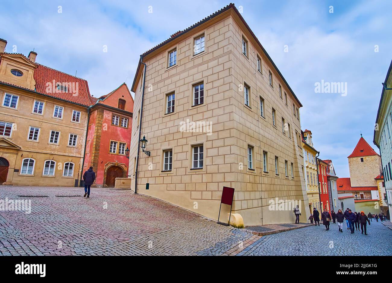 PRAGUE, CAZECH REPUBLIC - MARCH 6, 2022: The medieval Jirska Street and ...