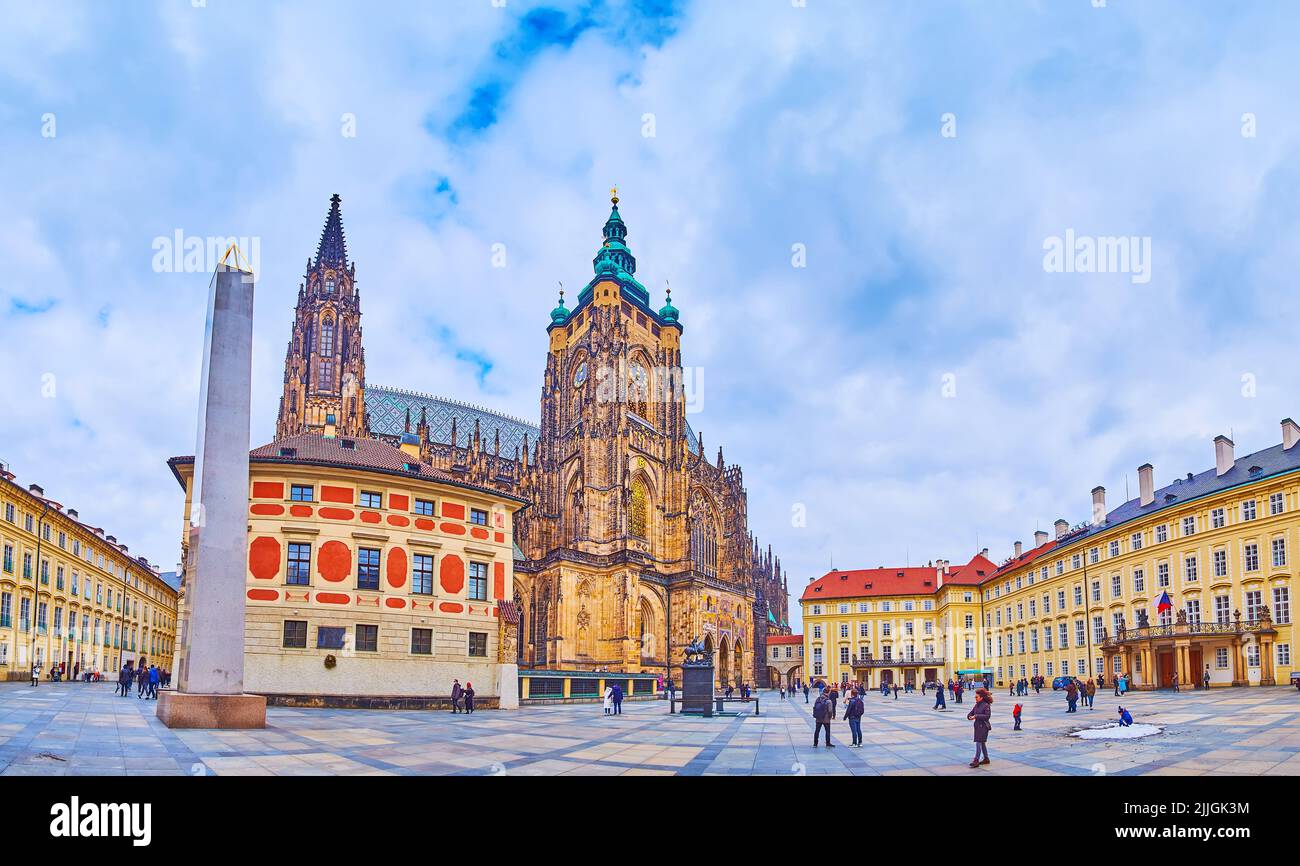 PRAGUE, CAZECH REPUBLIC - MARCH 6, 2022: Panorama of historic Third ...