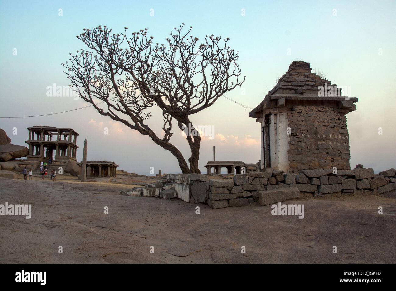 sunset at hemkuta hill temple complex hampi karnataka india Stock Photo ...
