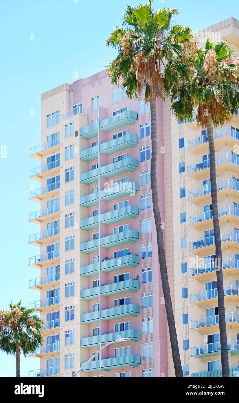 Striking pastel colors at Long Beach in LA, California Stock Photo - Alamy