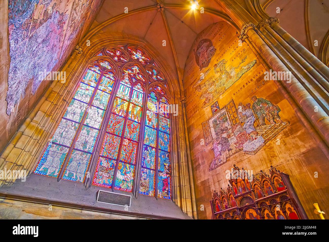 PRAGUE, CAZECH REPUBLIC - MARCH 6, 2022: The ornate decoration of the ...