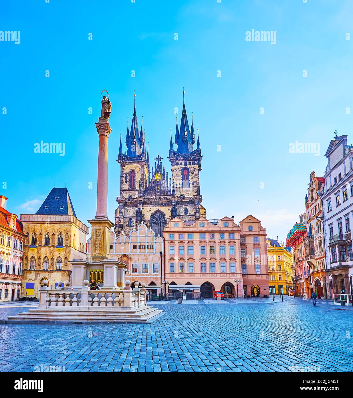 The medieval architecture of iconic Old Town Square - Gothic Stone Bell ...