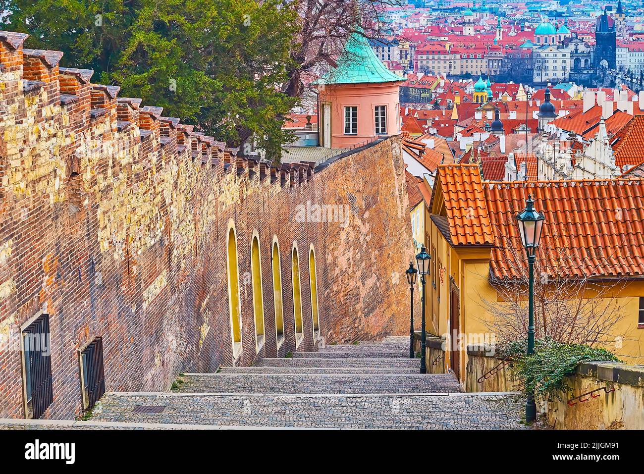 Walk the Castle Stairs (Zamecke Schody) with a view of the old brick ...