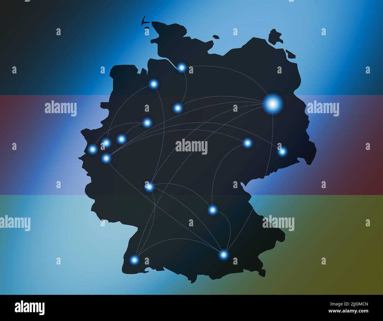 German map with cities hi-res stock photography and images - Alamy