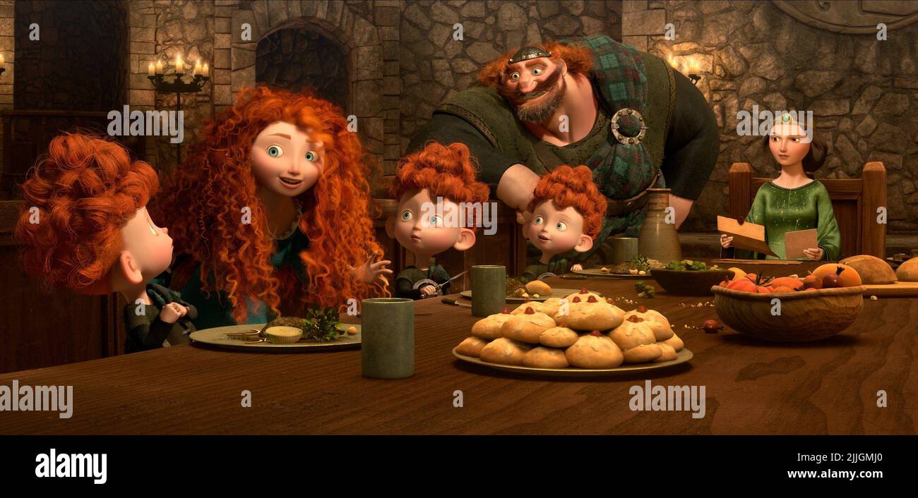 HARRIS, PRINCESS MERIDA, HUBERT, HAMISH, KING FERGUS, QUEEN ELINOR ...