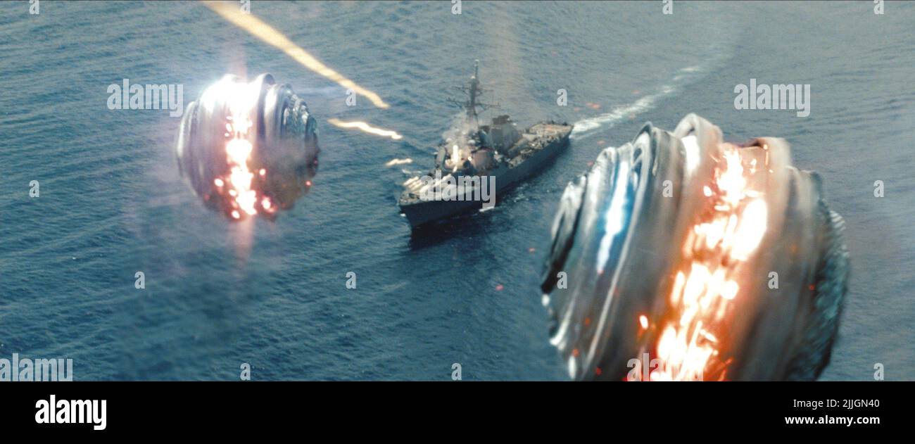 ALIEN CRAFT ATTACKS BATTLESHIP, BATTLESHIP, 2012 Stock Photo - Alamy
