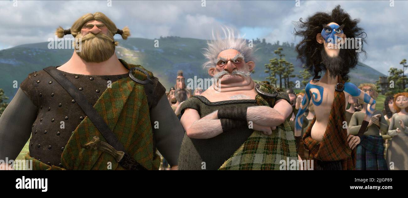 LORD MACGUFFIN, LORD DINGWALL, LORD MACINTOSH, BRAVE, 2012 Stock Photo ...