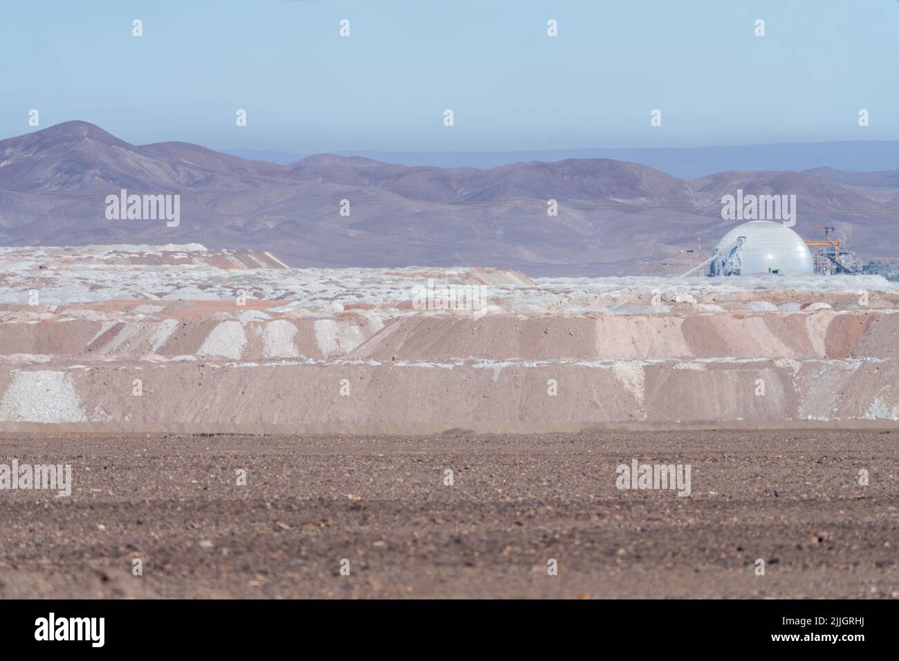 Covered dome at an open pit copper mine reduces dust pollution in the ...