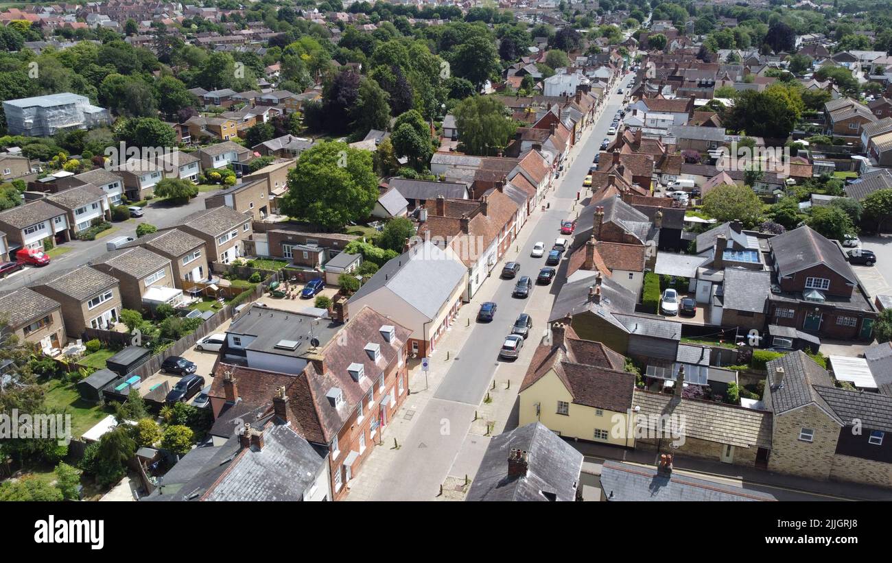 Hitchin Hertfordshire, market town England UK drone aerial view Stock ...