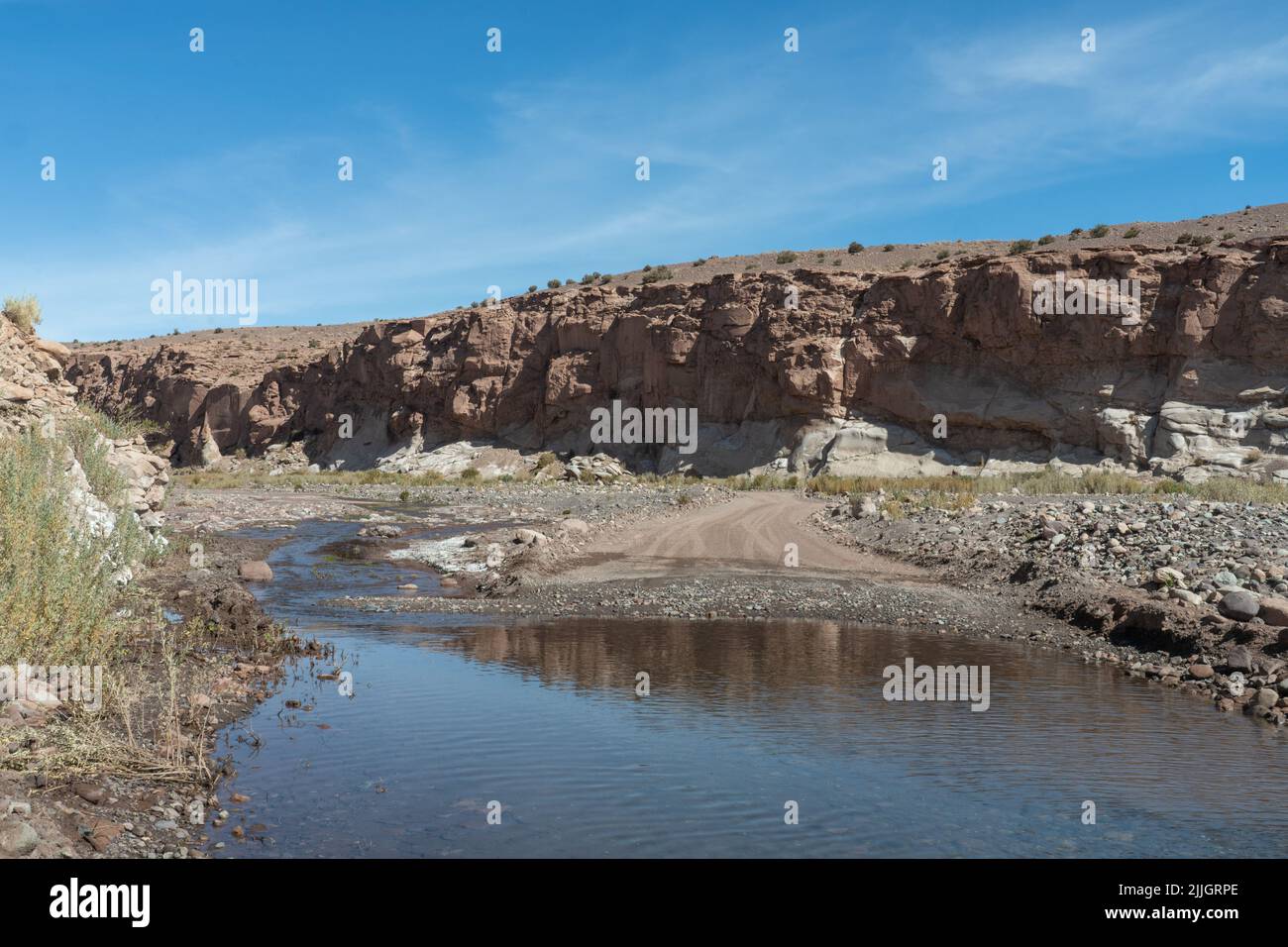 A river crossing through the Rio Salado in the Atacama Desert near ...