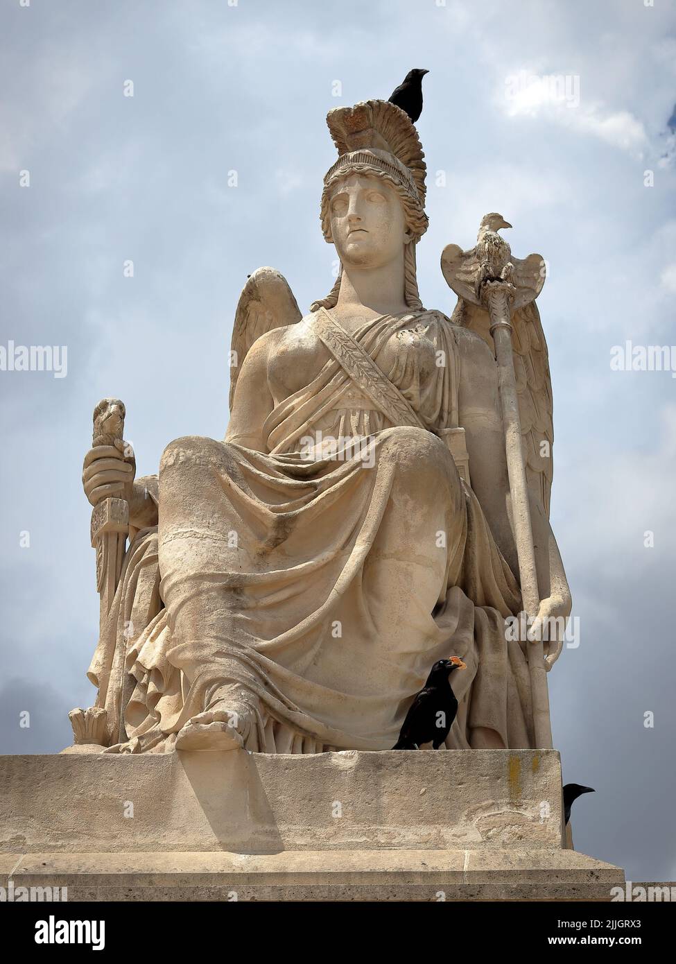 La France Victorieuse Statue by Antoine François Gérard with crow on ...