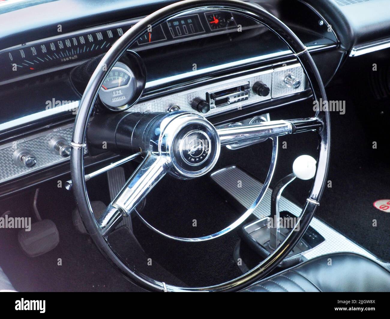 The close up view of the Chevrolet Impala classic car wheel Stock Photo ...