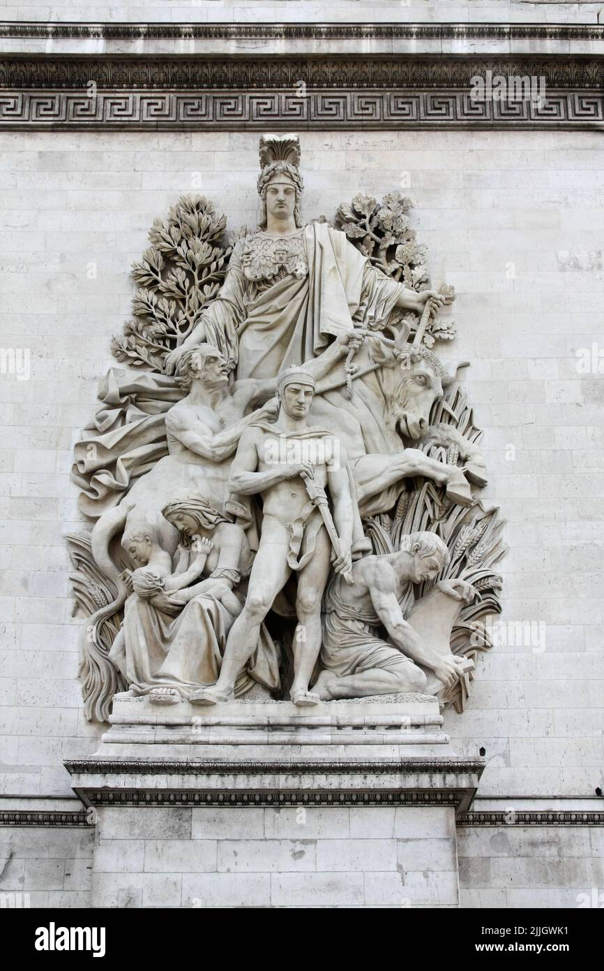 Sculpture on the Arch of Triumph, Paris - La Paix de 1815 by Antoine ...