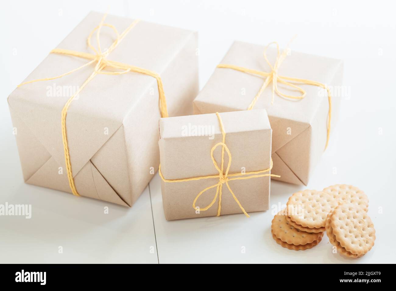 homemade cookies bakery delivery rustic gift boxes Stock Photo - Alamy