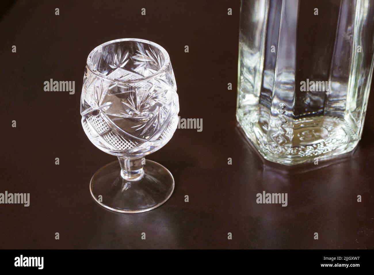 Crystal glass on dark background Stock Photo - Alamy