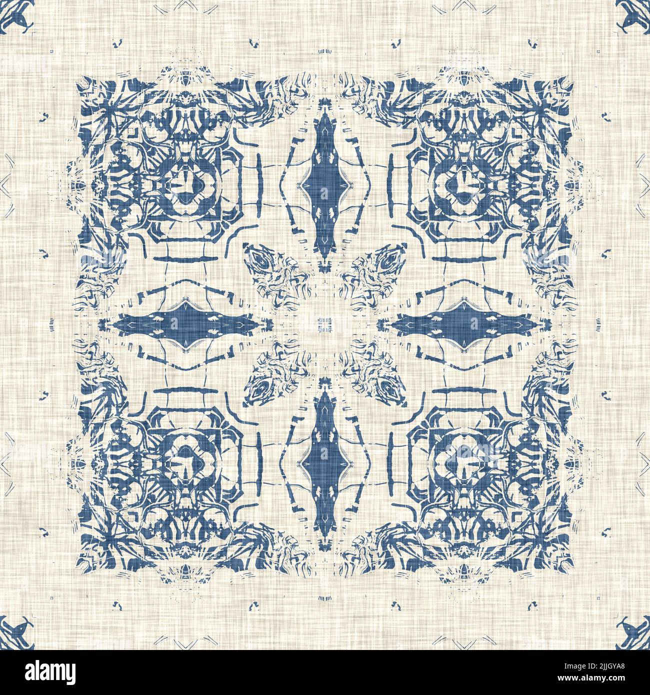 French blue quilt printed fabric pattern for shabby chic home decor ...