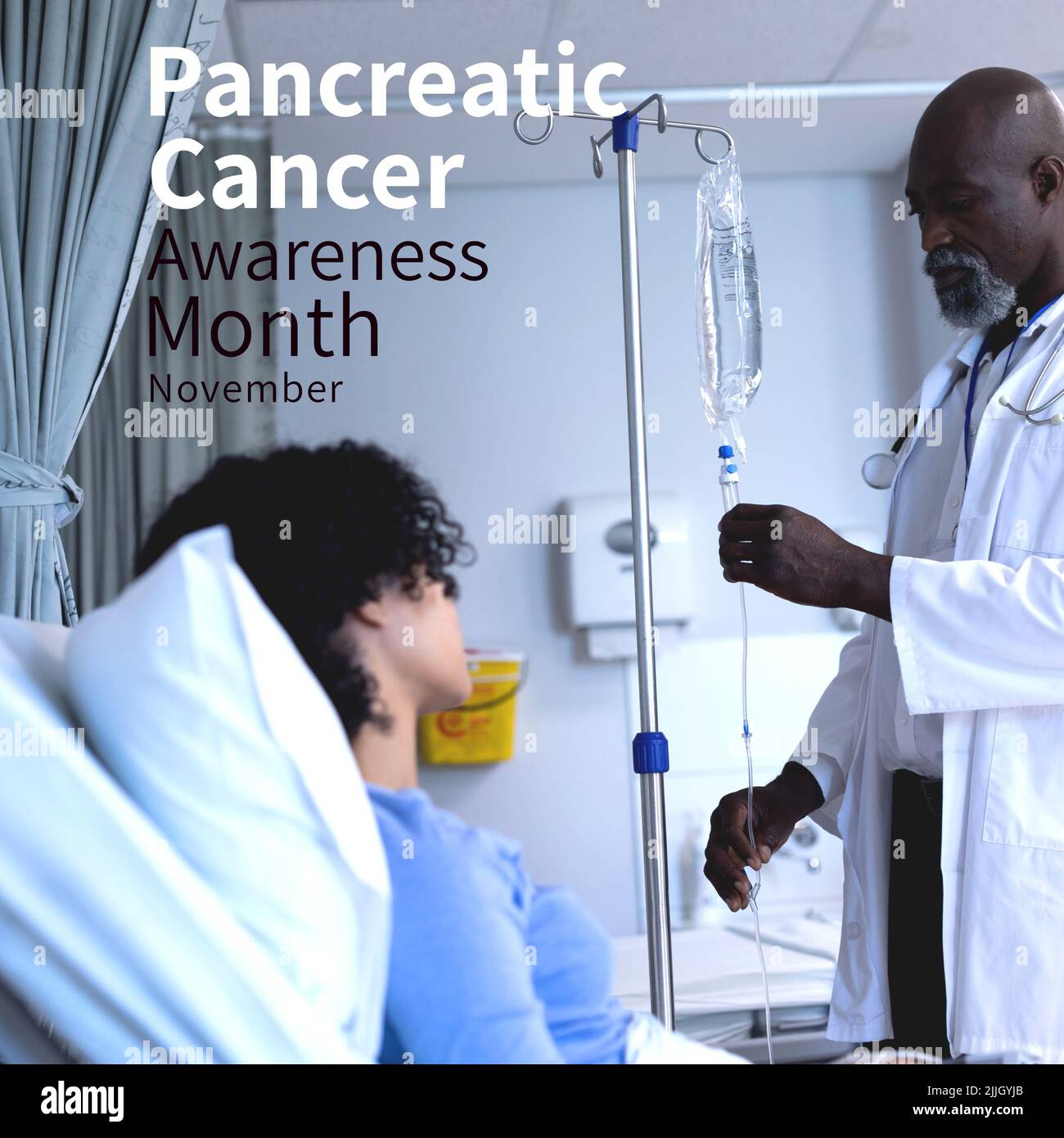 Composition of pancreatic cancer awareness month november text with ...