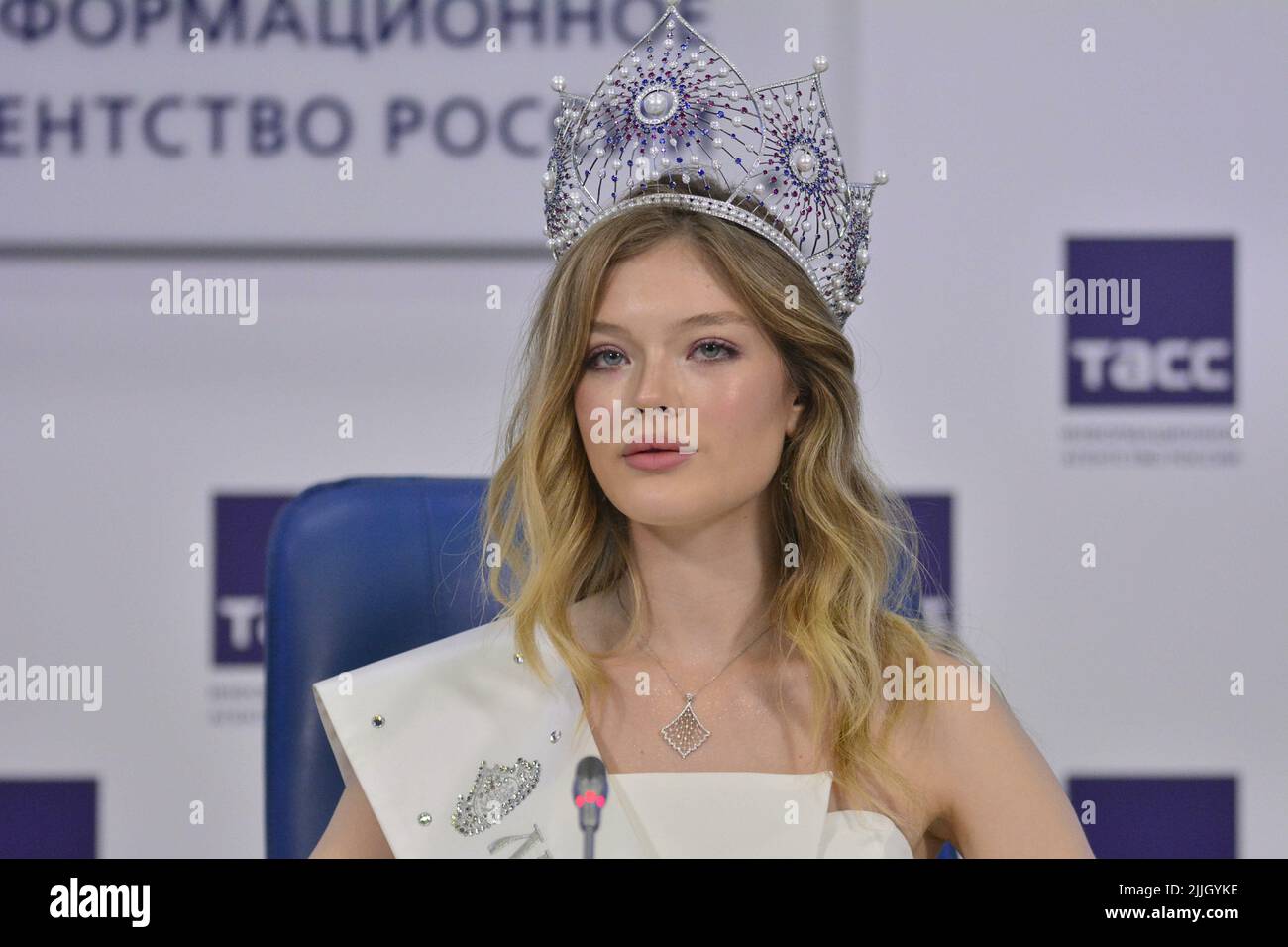 Press conference of the winner of the Miss Russia 2022 contest.TASS ...