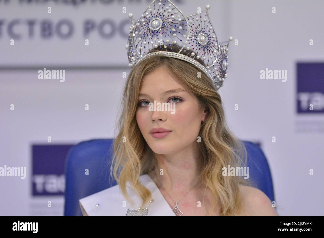 Press conference of the winner of the Miss Russia 2022 contest.TASS ...