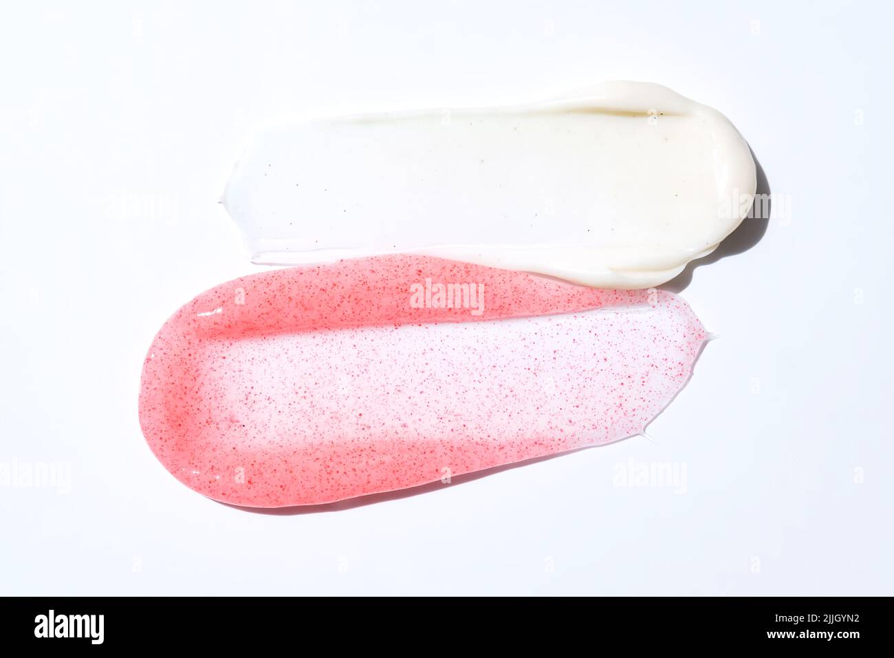 Cream and scrub smear smudge strokes isolated on white background ...
