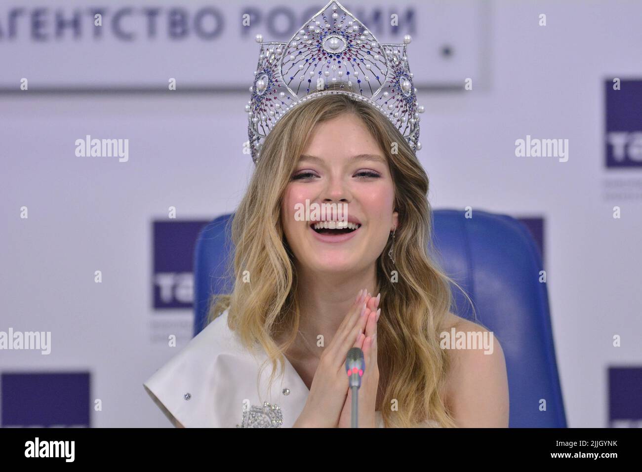 Press conference of the winner of the Miss Russia 2022 contest.TASS ...