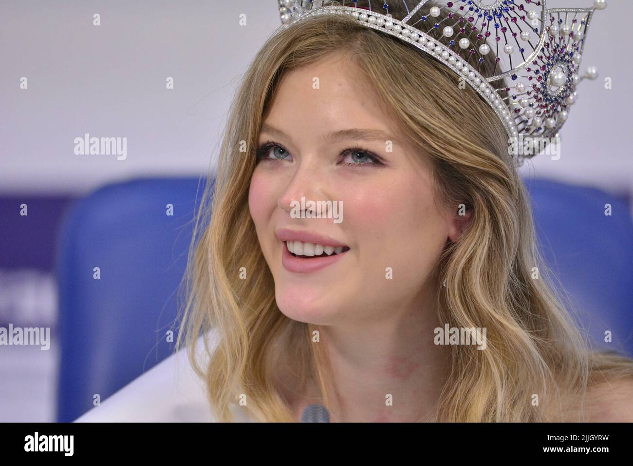 Press conference of the winner of the Miss Russia 2022 contest.TASS ...