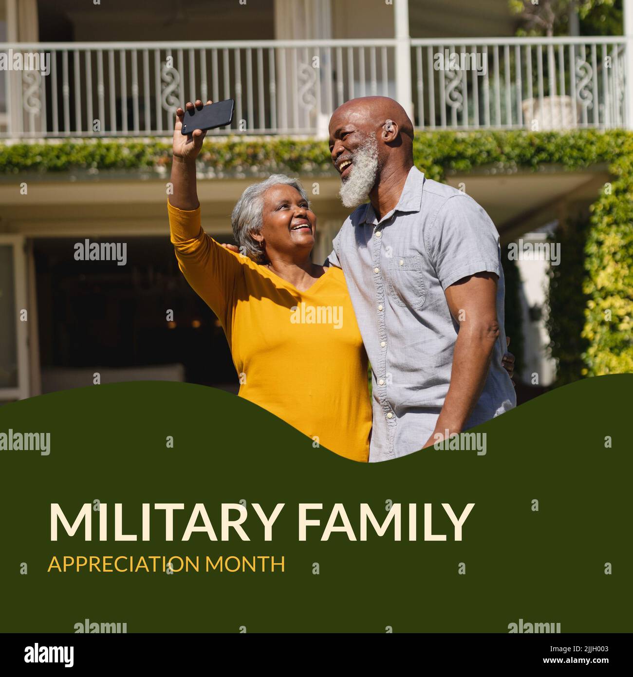 Image of military family appreciation day over happy african american ...