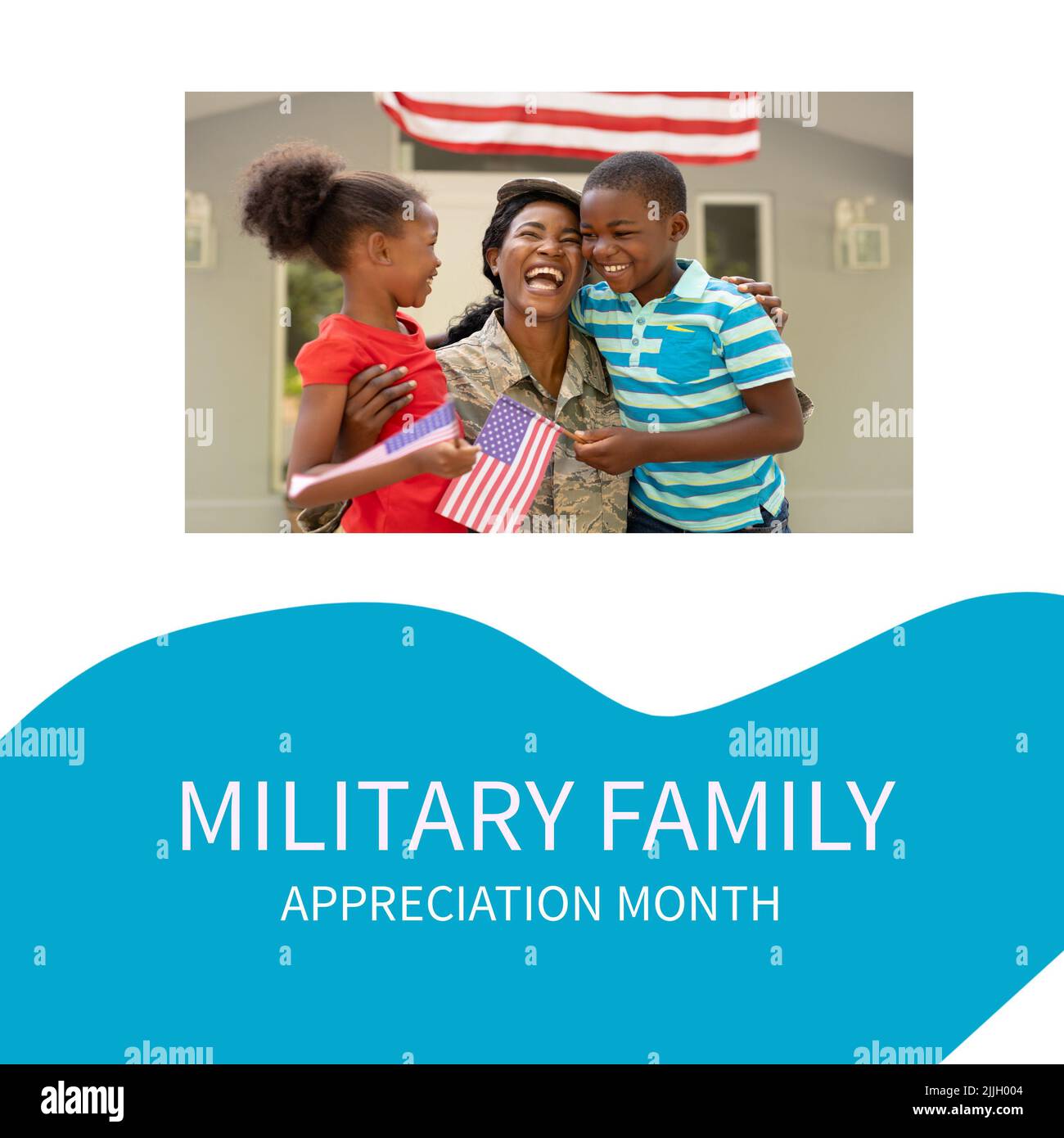 Image of military family appreciation day over happy african american ...