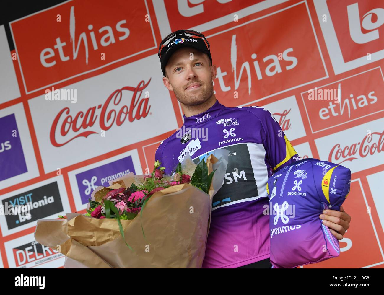 Couvin, Belgium, 26 July 2022. Danish Casper Pedersen of Team DSM ...