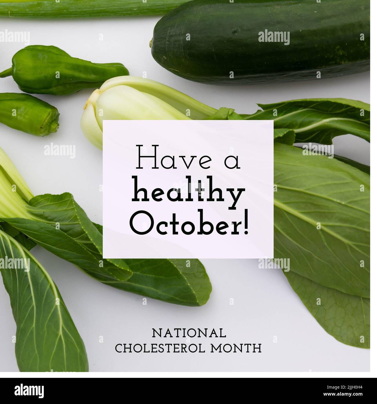 Image of have a healthy october over green vegetables Stock Photo - Alamy