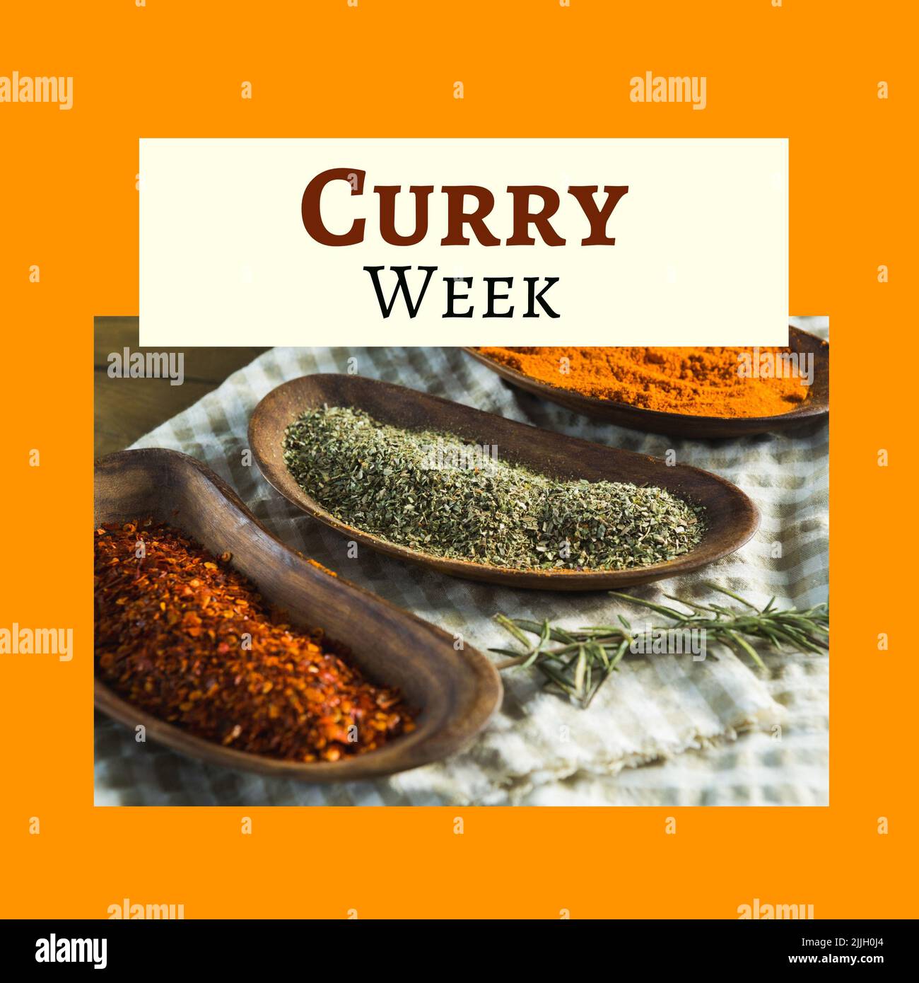 Image of curry week over bowls with diverse spices Stock Photo - Alamy