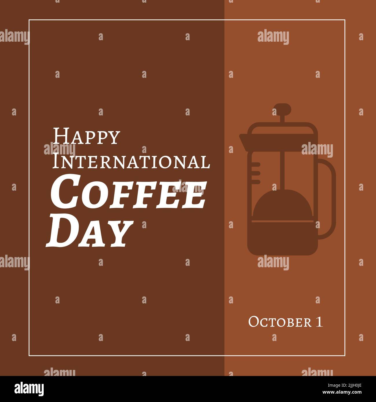 Image of happy international coffee day over brown background and cup ...