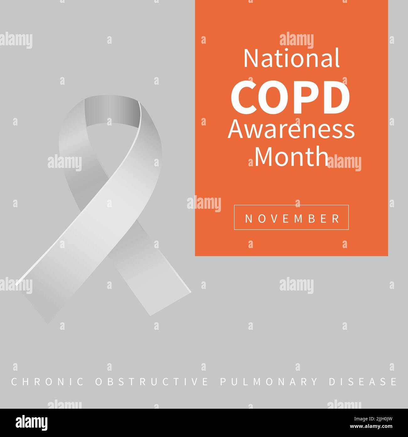 Composition of copd awareness month text over ribbon Stock Photo - Alamy