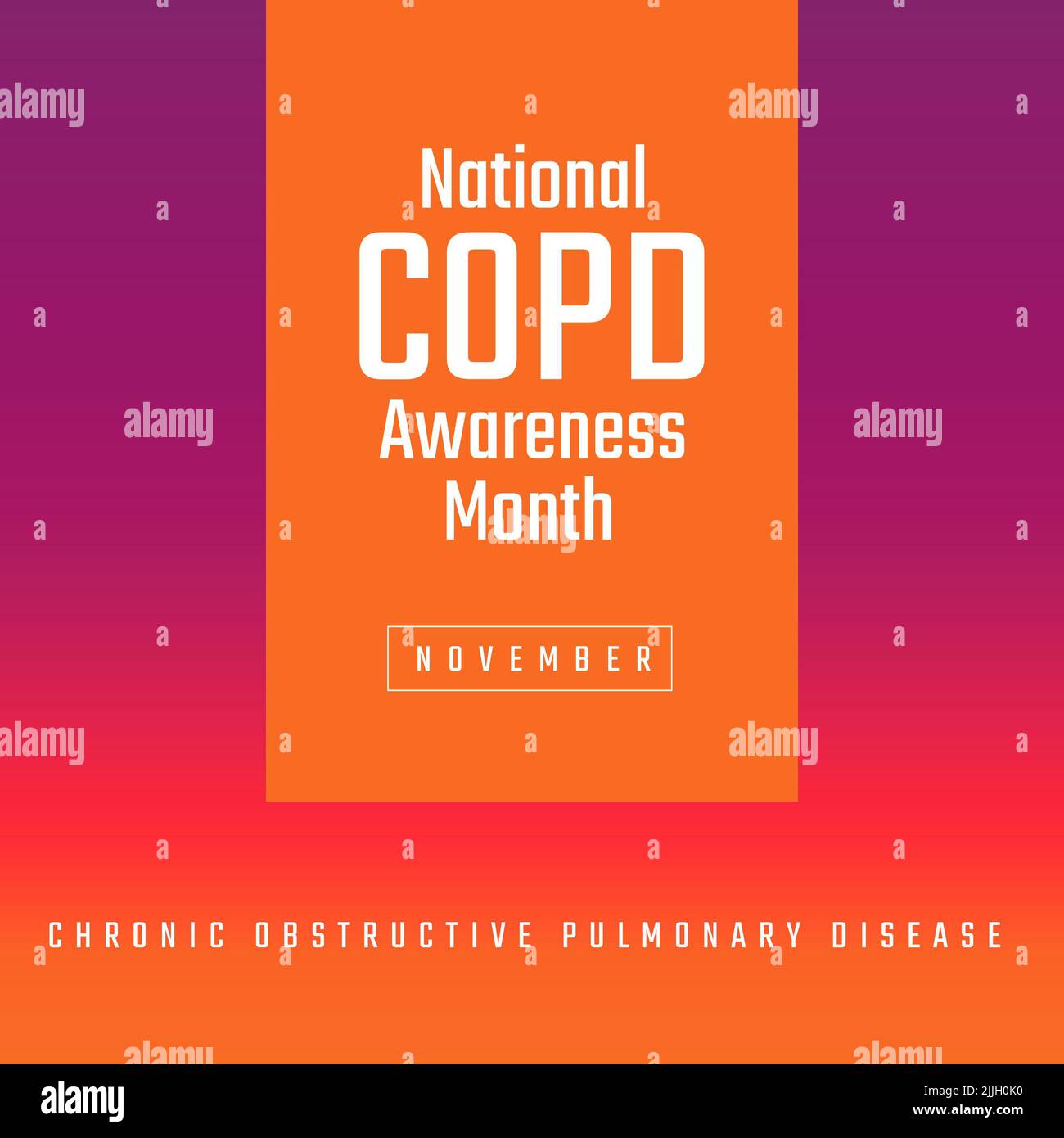 Composition of copd awareness month text over purple background Stock ...