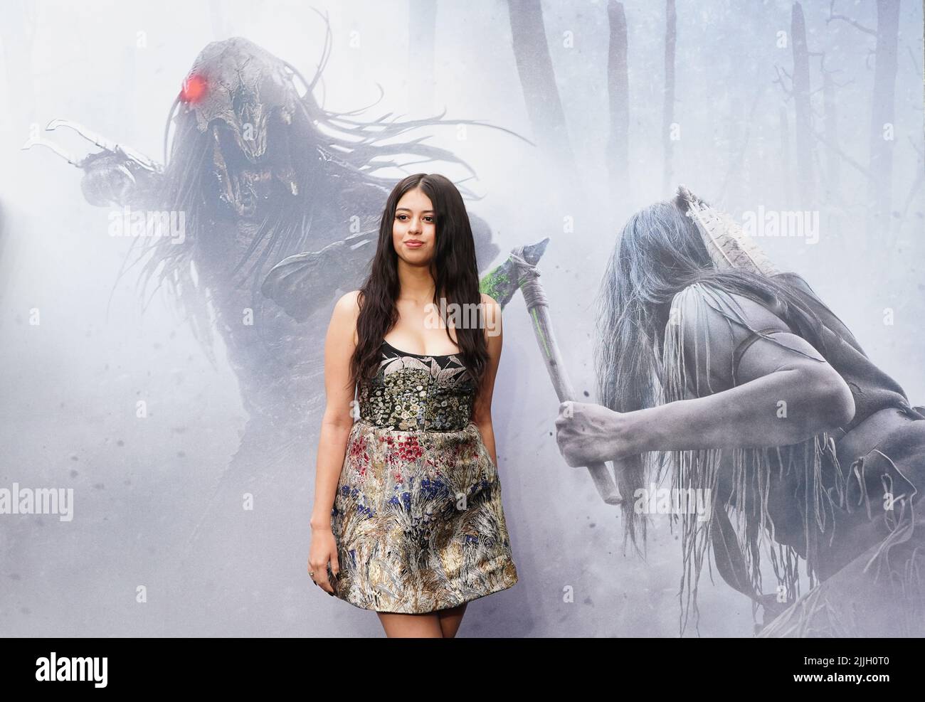 Amber Midthunder attending the UK Gala screening of Prey at Vue West ...