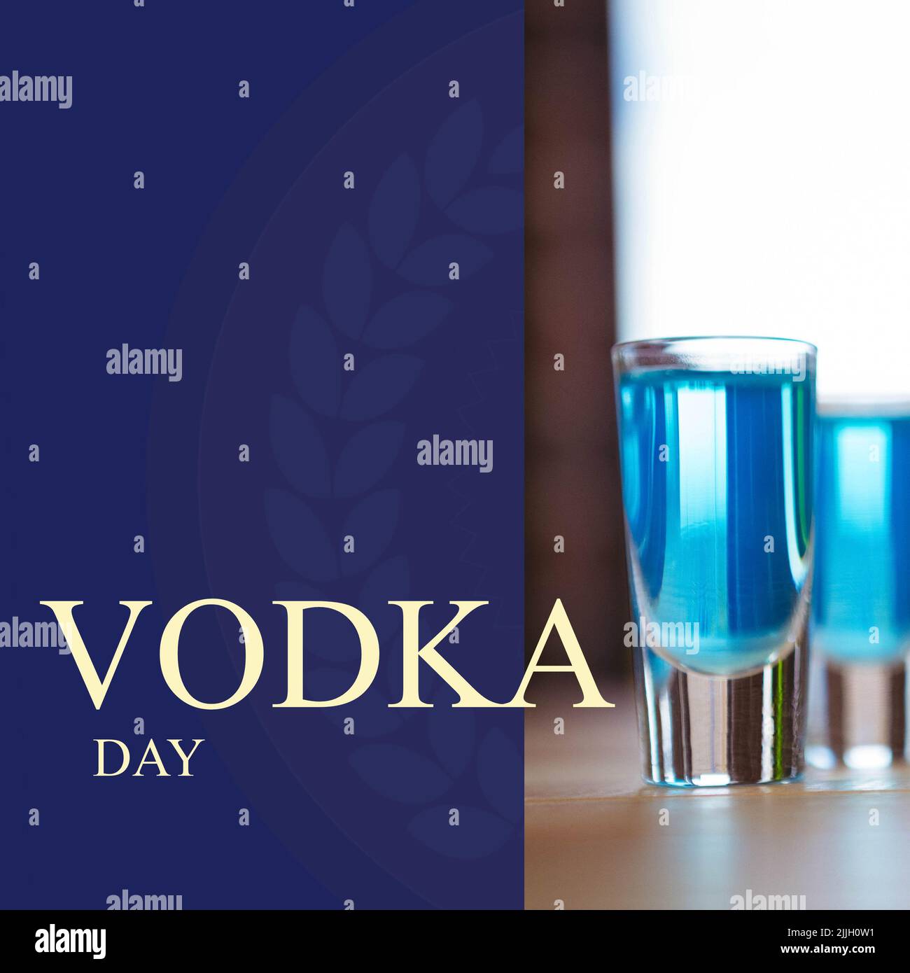 Composition of vodka day text over shots Stock Photo - Alamy