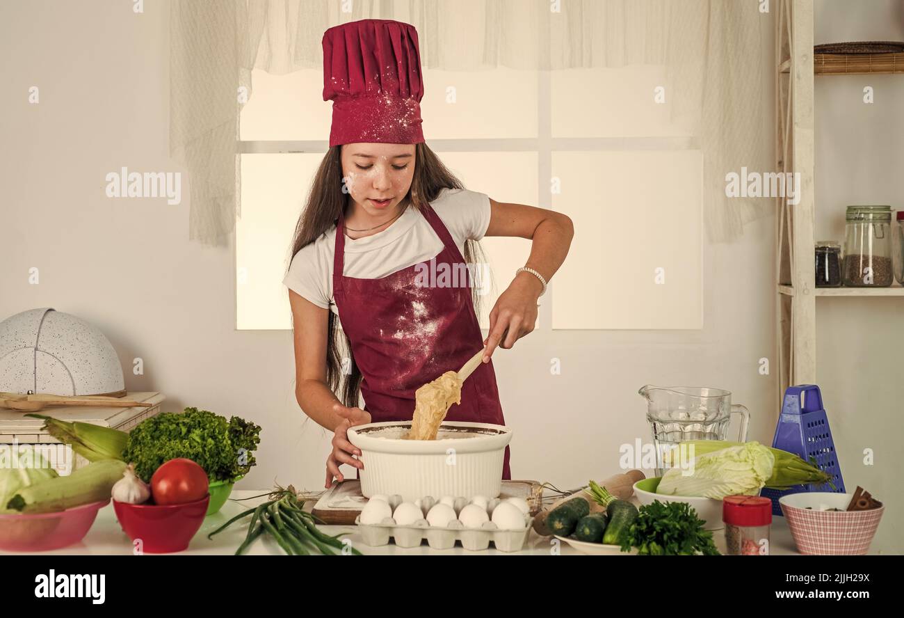 Various menus. kid cooking food in kitchen. choosing a career. little ...