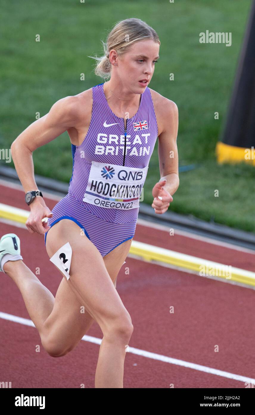 Keely Hodgkinson (GB&NI) competing in the women’s 800m final on day ten ...