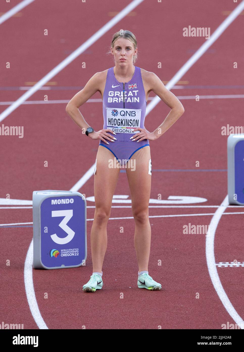 Keely Hodgkinson (GB&NI) competing in the women’s 800m final on day ten ...