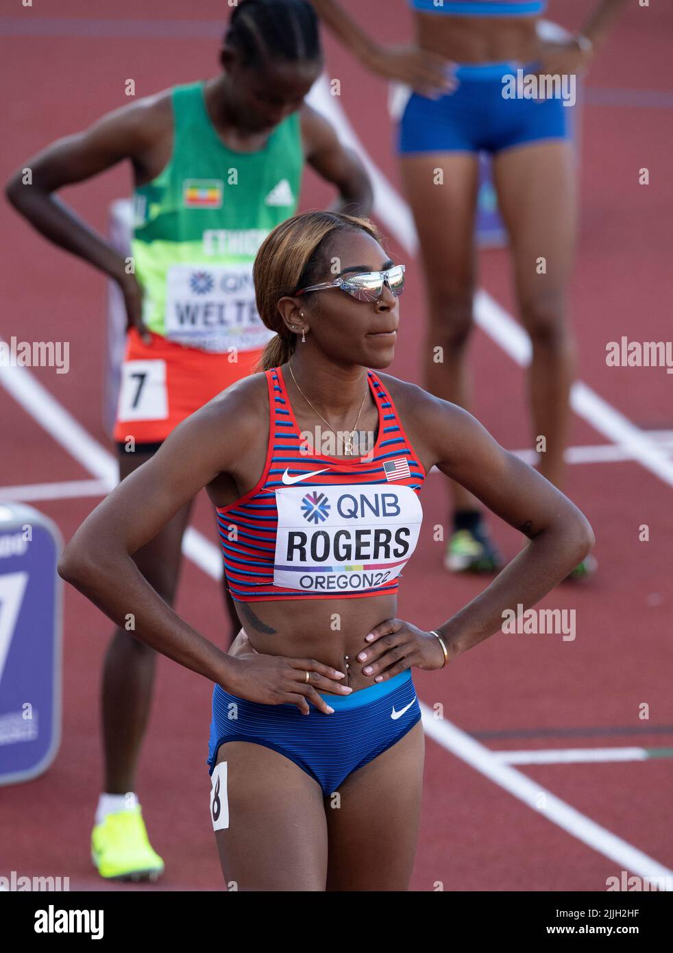 Raevyn Rogers (USA) competing in the women’s 800m final on day ten at ...