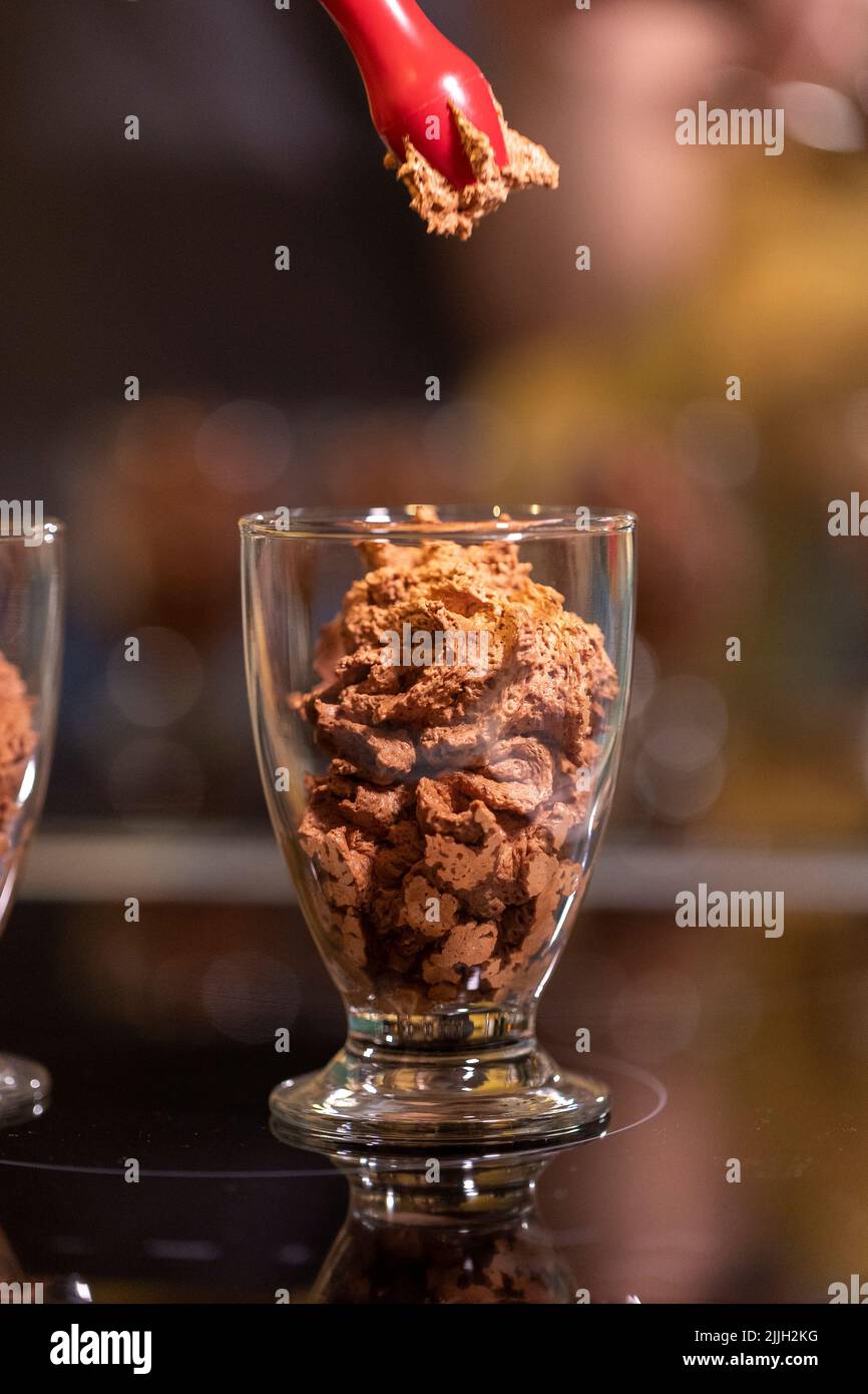 A close up portrait of a nozzle of an espuma bottle just finished ...