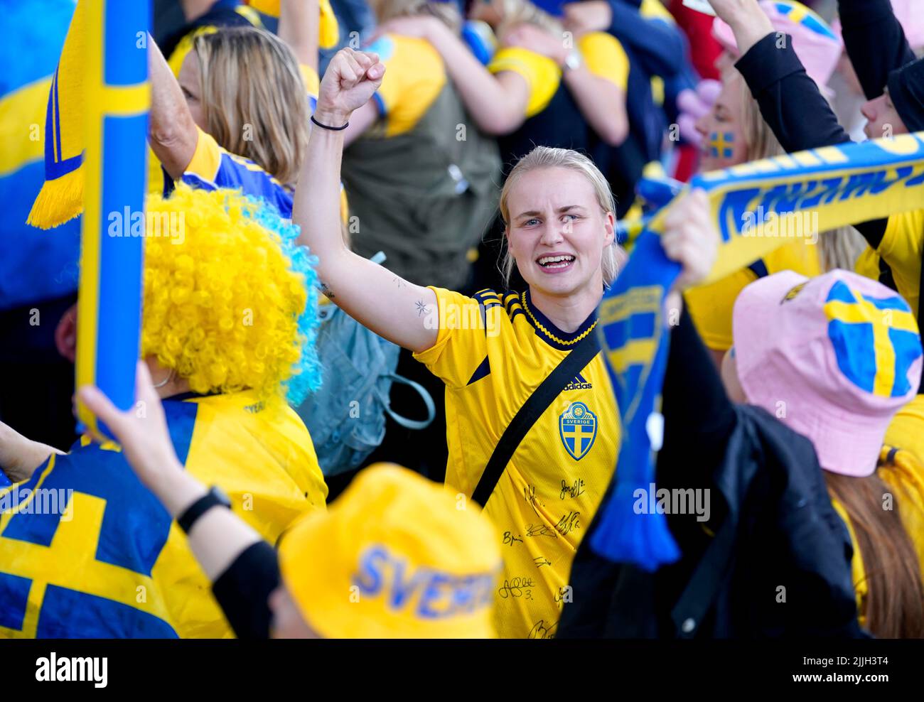 Sweden fans make their way to the stadium ahead of the UEFA Women's ...