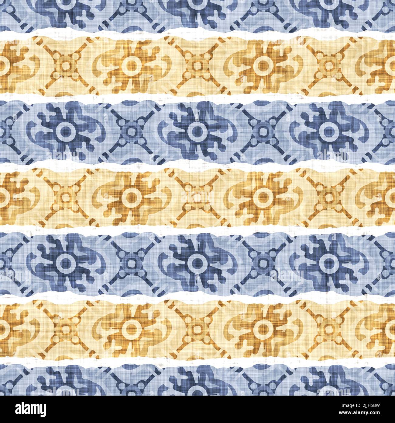 Seamless French country kitchen stripe fabric pattern print. Blue ...