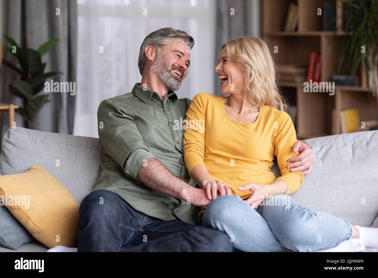 Middle aged couple having romantic hi-res stock photography and images ...