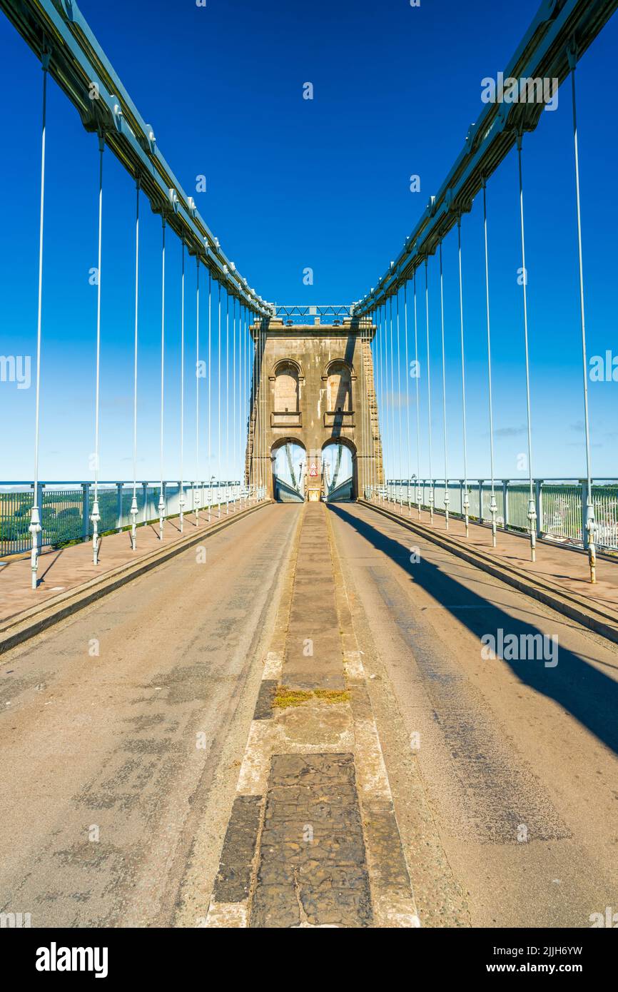 Menai Suspension Bridge over Menai Strait between the island of ...