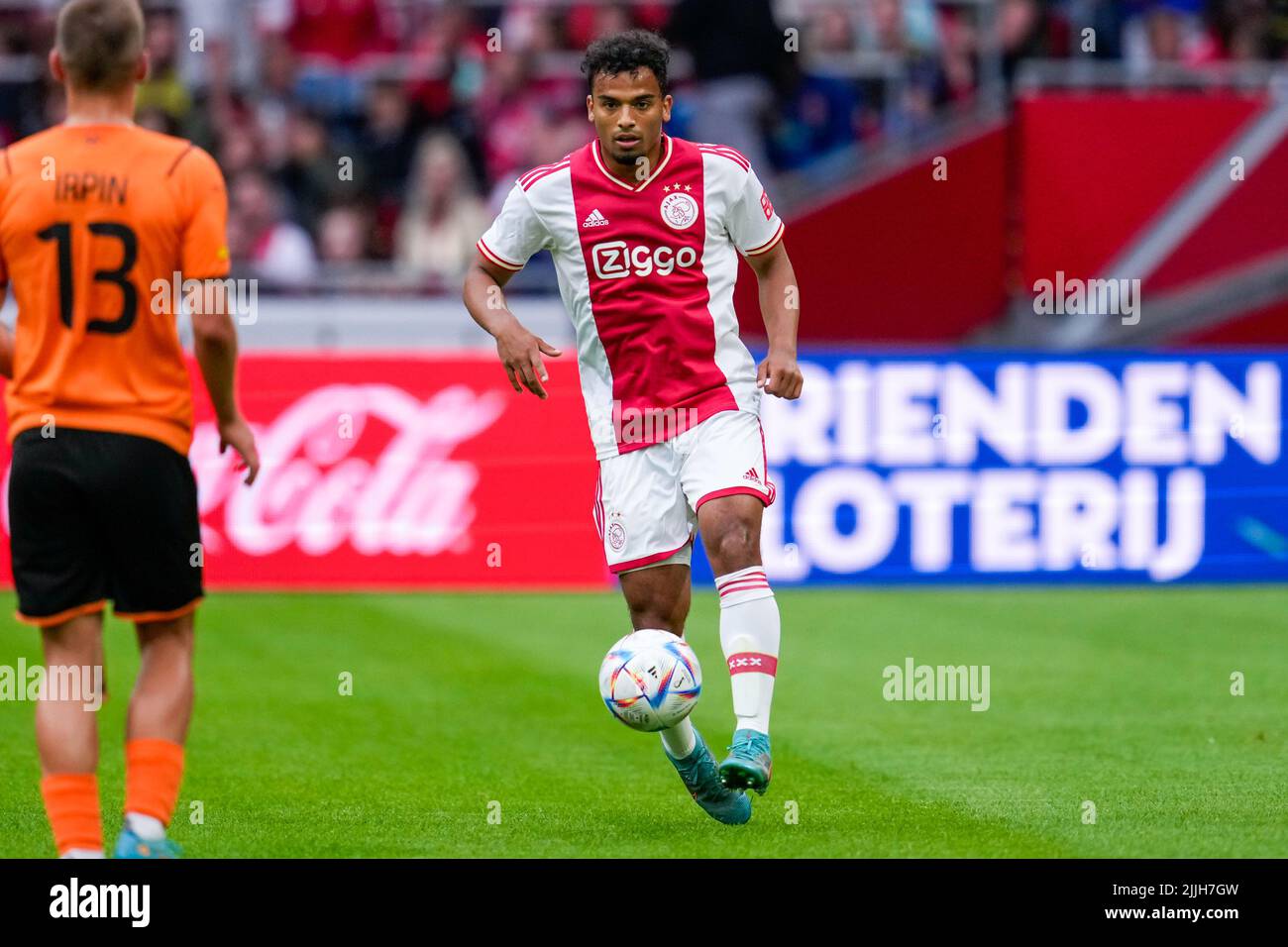AMSTERDAM, NETHERLANDS - JULY 26: Owen Wijndal of Ajax during the ...