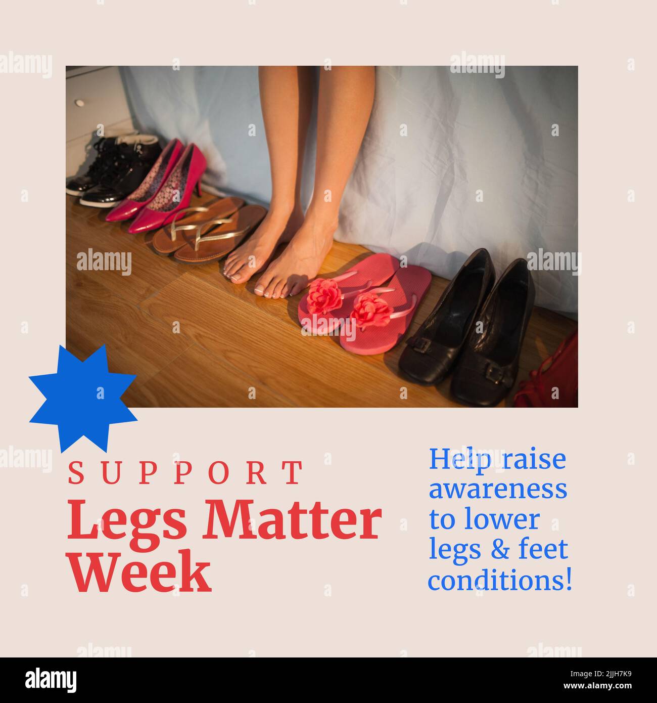 Composition of support legs matter week text with caucasian woman and ...