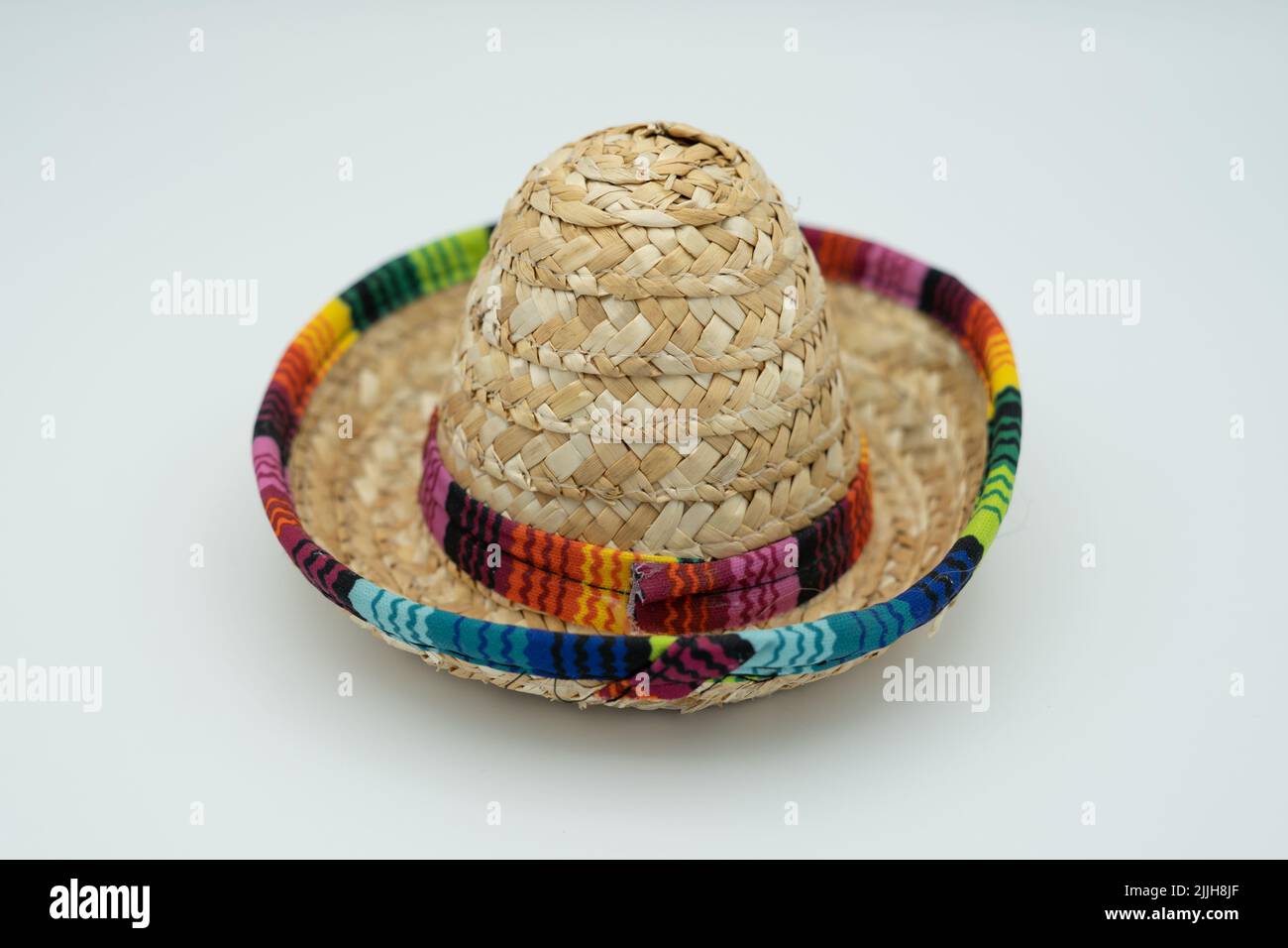A closeup shot of a Mexican styled hat made of rattan isolated on the ...