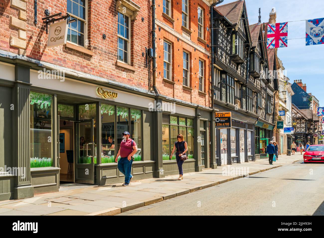 SHREWSBURY, UK - JULY 11, 2022: Street view in Shrewsbury, the county ...
