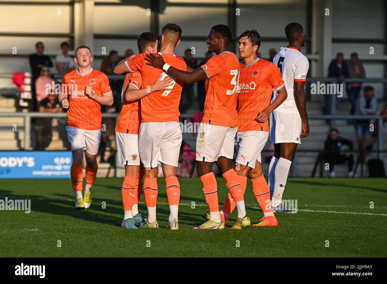 Jerry Yates #9 of Blackpool celebrates his goal to make it 0-1 Stock ...